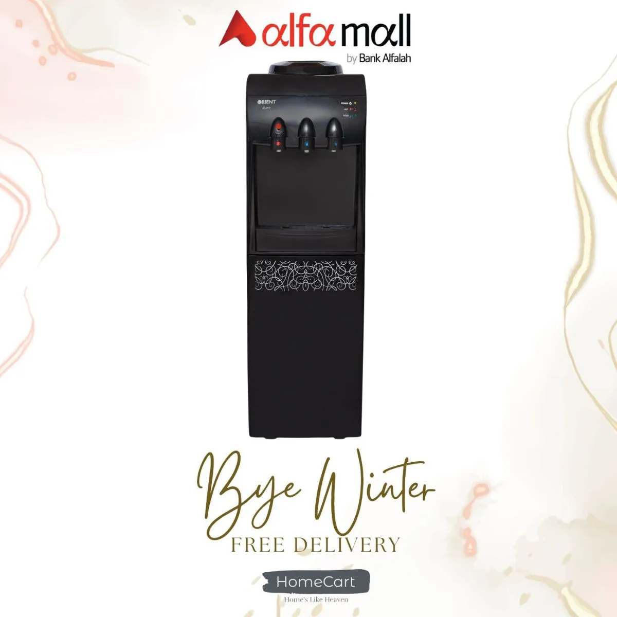 Orient Icon 3 Taps Black Water Dispenser