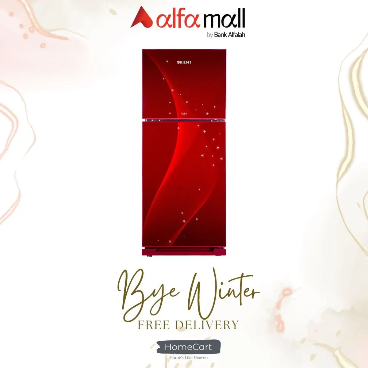 Orient Ruby 260 Ltrs 9 Cubic Feet Double Door Refrigerator Planet Red