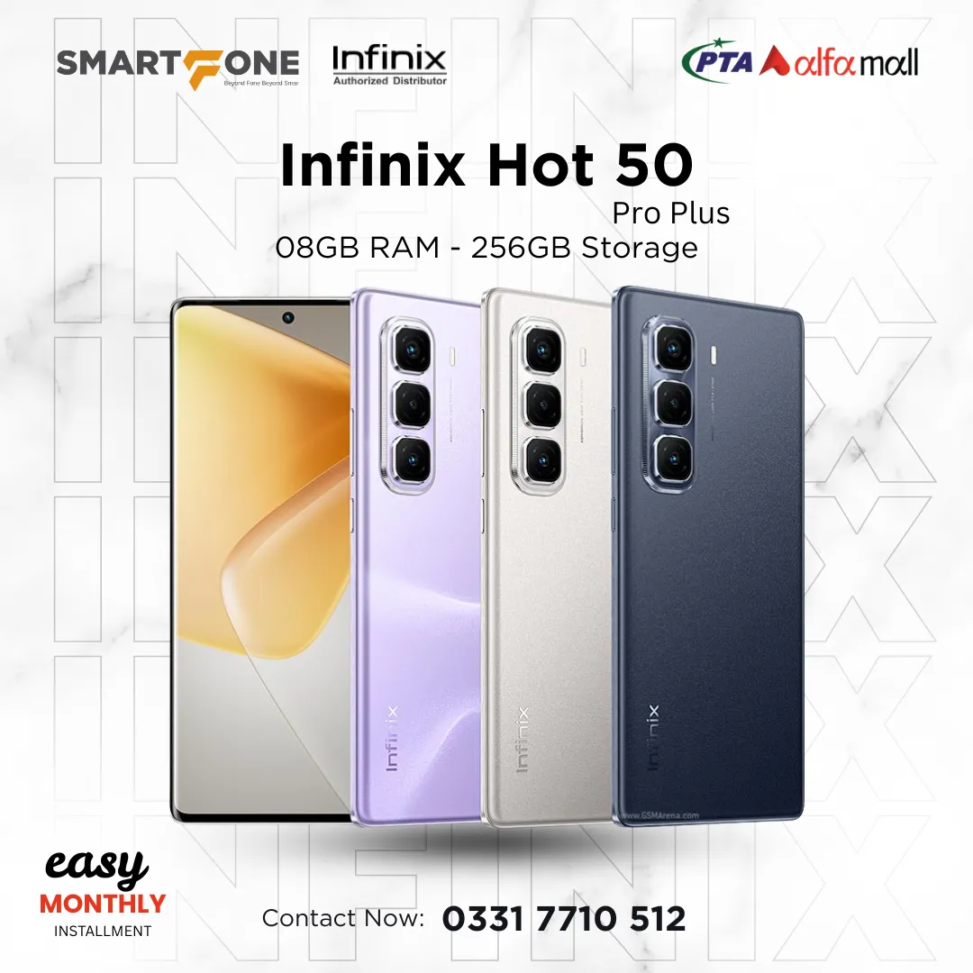 Infinix Hot 50 Pro Plus (08-256) PTA Approved | One Year Official Warranty | AlfaMall