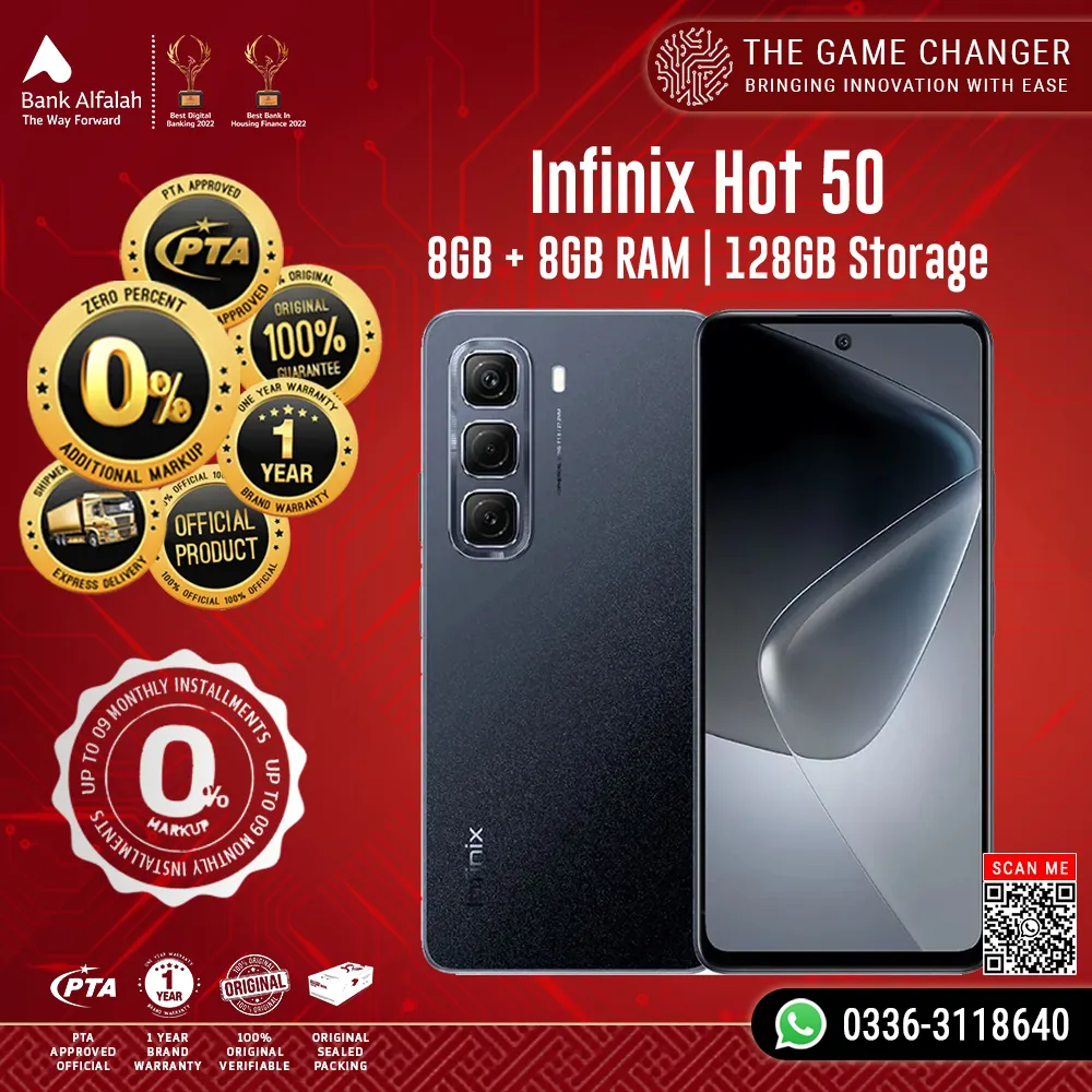 Infinix Hot 50 - 8GB RAM - 128GB Storage - 0% Markup Installments - PTA ...