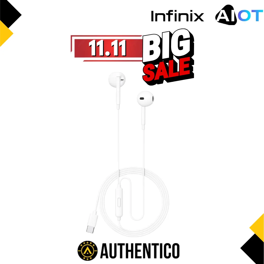 Infinix TYPE-C STEREO Wired Earphones XH31ET | Authentico.pk