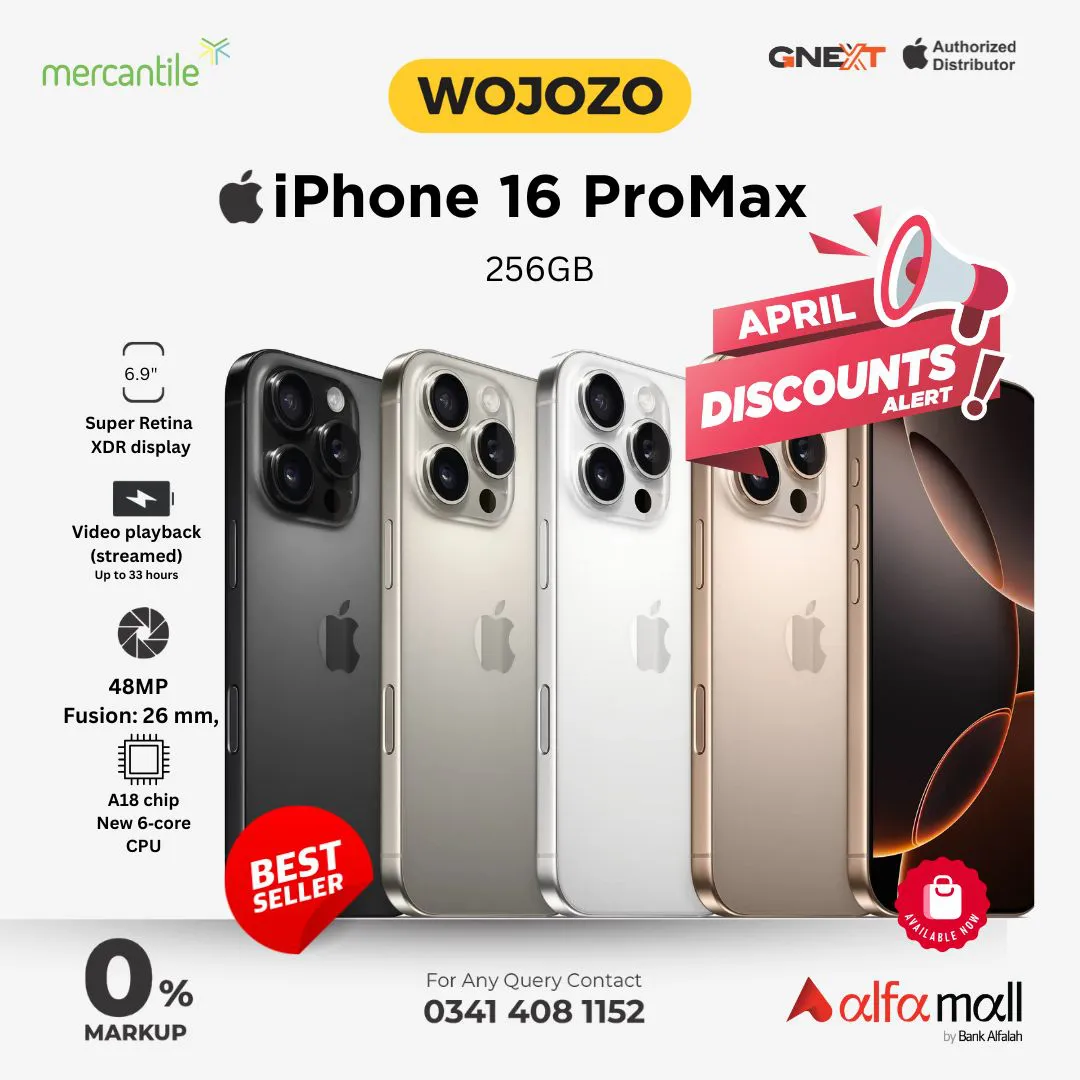 Apple iPhone 16 Pro Max 256GB Official PTA Approved with Official Warranty by Apple Authorised ...