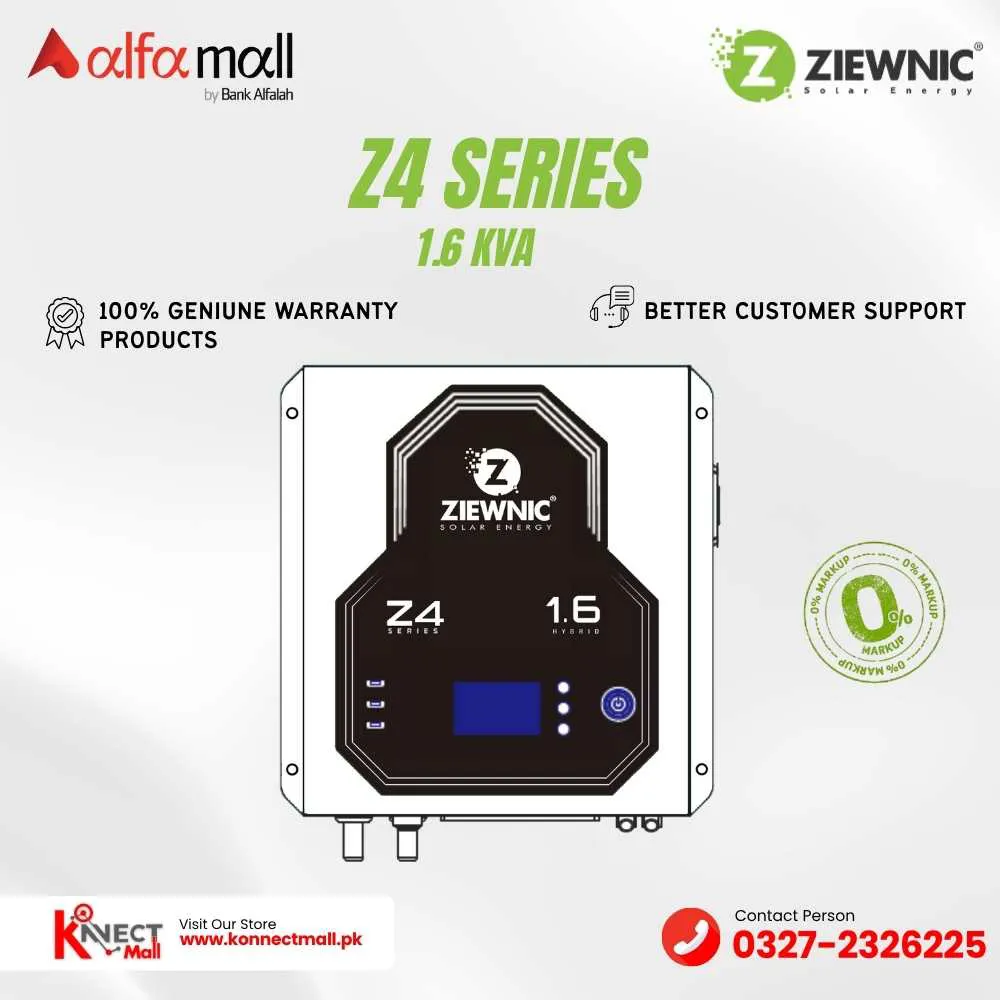 ZIEWNIC Z4 Series Inverter UPS HYBRID SOLAR INVERTER 1.6 (KVA) Simulated Sine Wave Solar ...