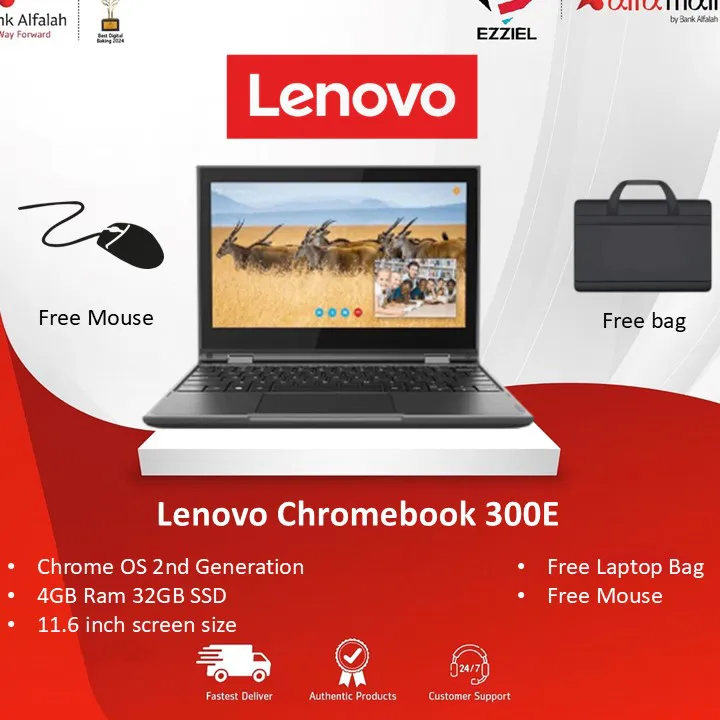 Lenovo 300e ( x360 Touch ) Chromebook 4GB RAM 32GB Storage ...