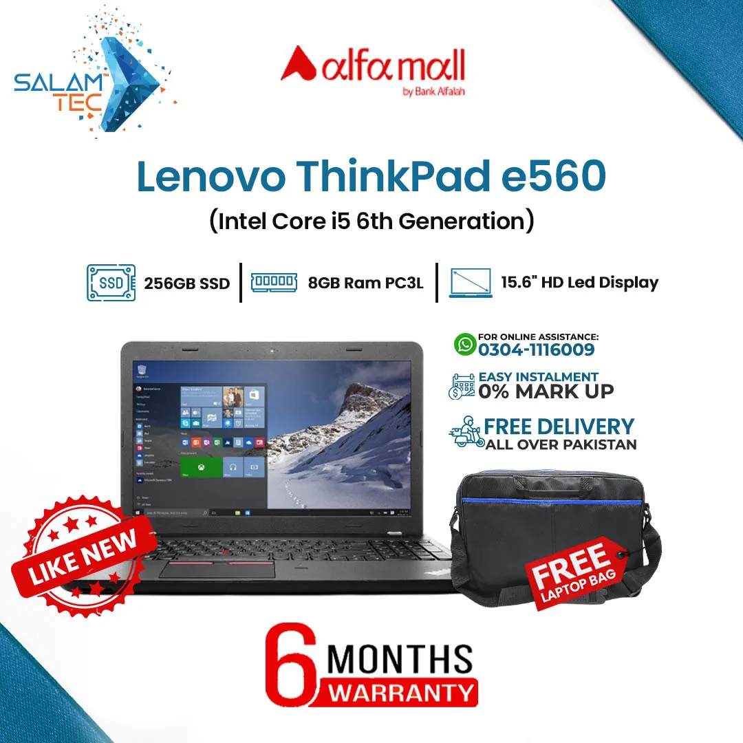 Lenovo ThinkPad e560 Core i5 6th Generation Like New Laptop With Free ...