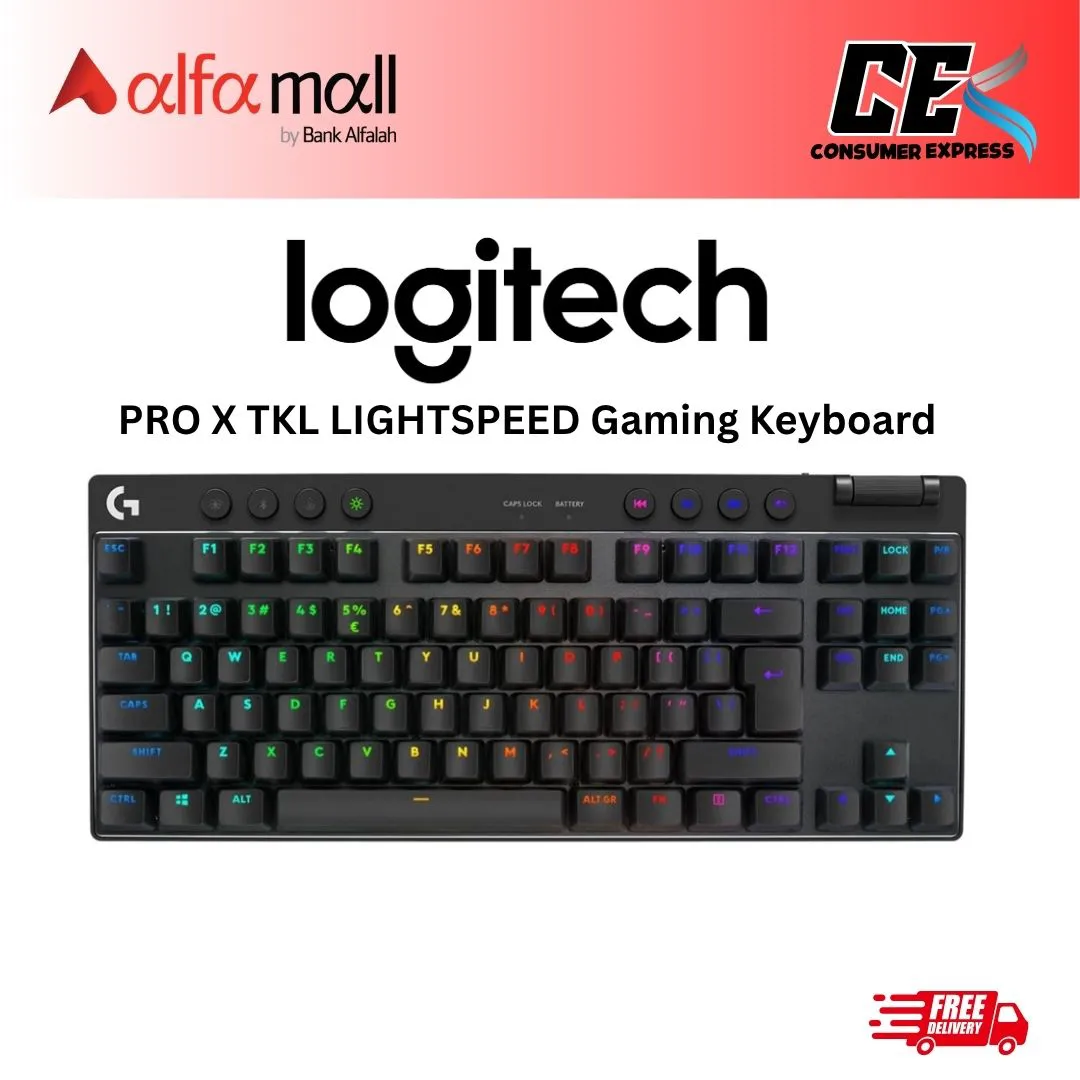 Logitech PRO X TKL LIGHTSPEED Gaming Keyboard Wireless, Tactile, US Layout