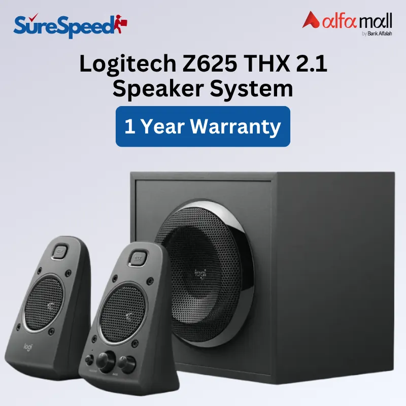 Logitech Z625 THX 2.1 Speaker System with Subwoofer and Optical Input | AlfaMall