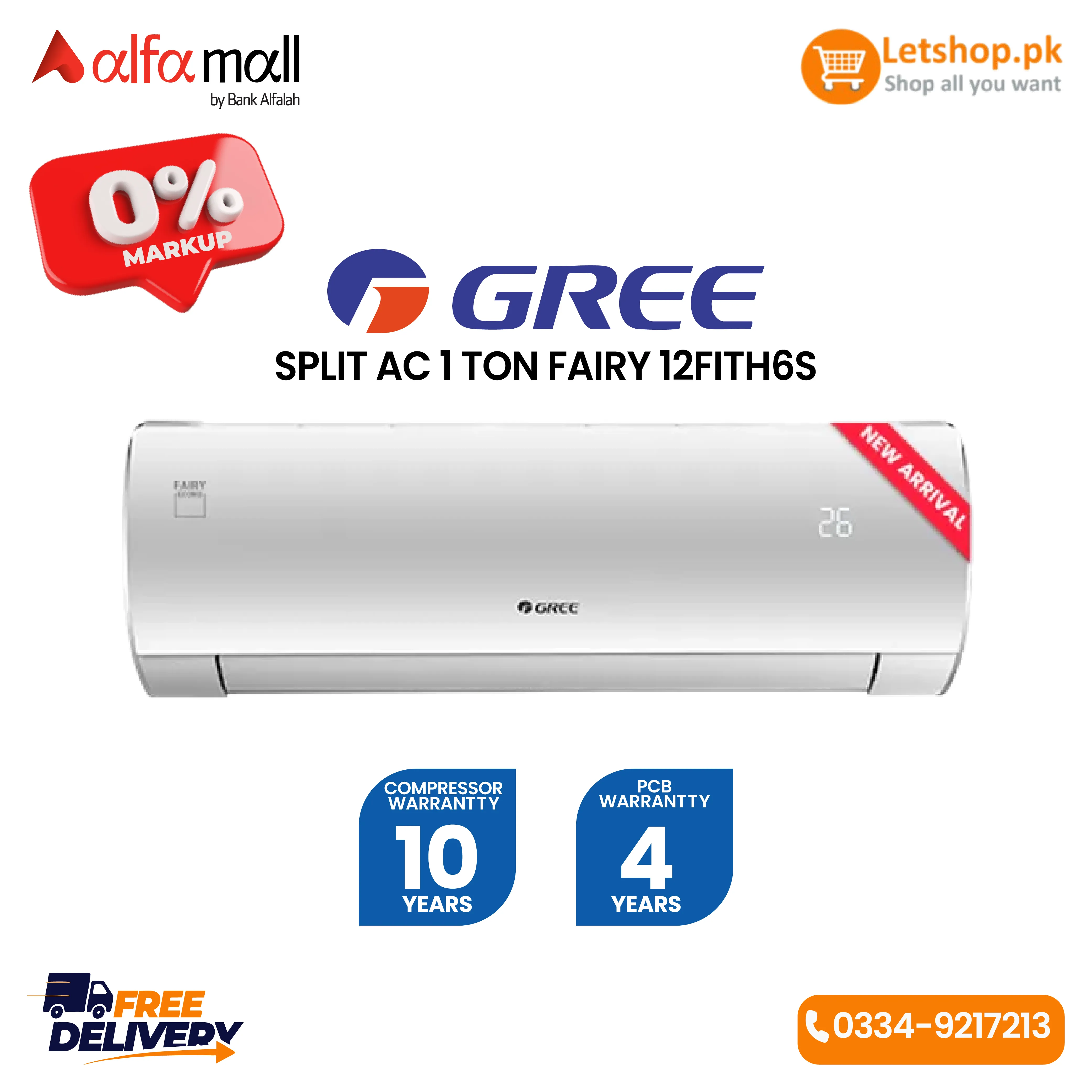 GREE Inverter AC 1 Ton Fairy Series 12FITH 6S