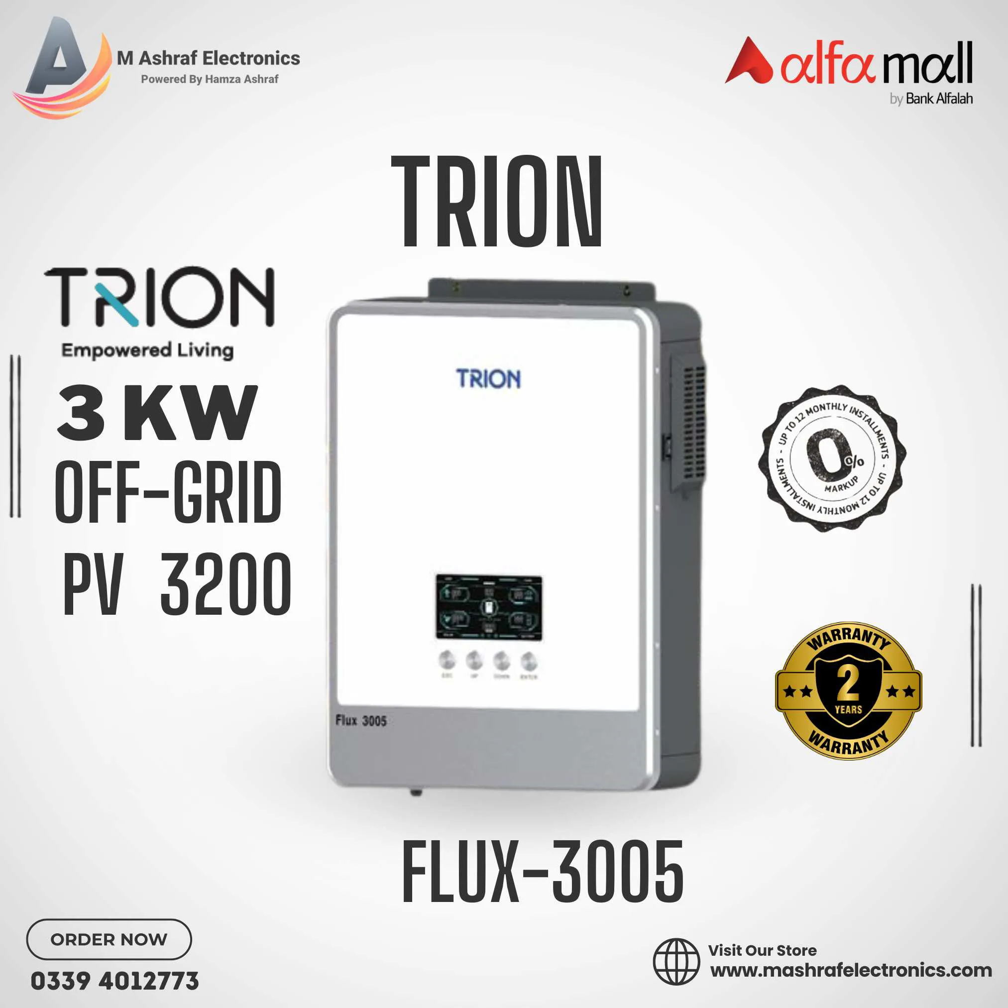 Trion Flux-3005 3000 Watt Off-Grid Solar Inverter with Solar Charge ...