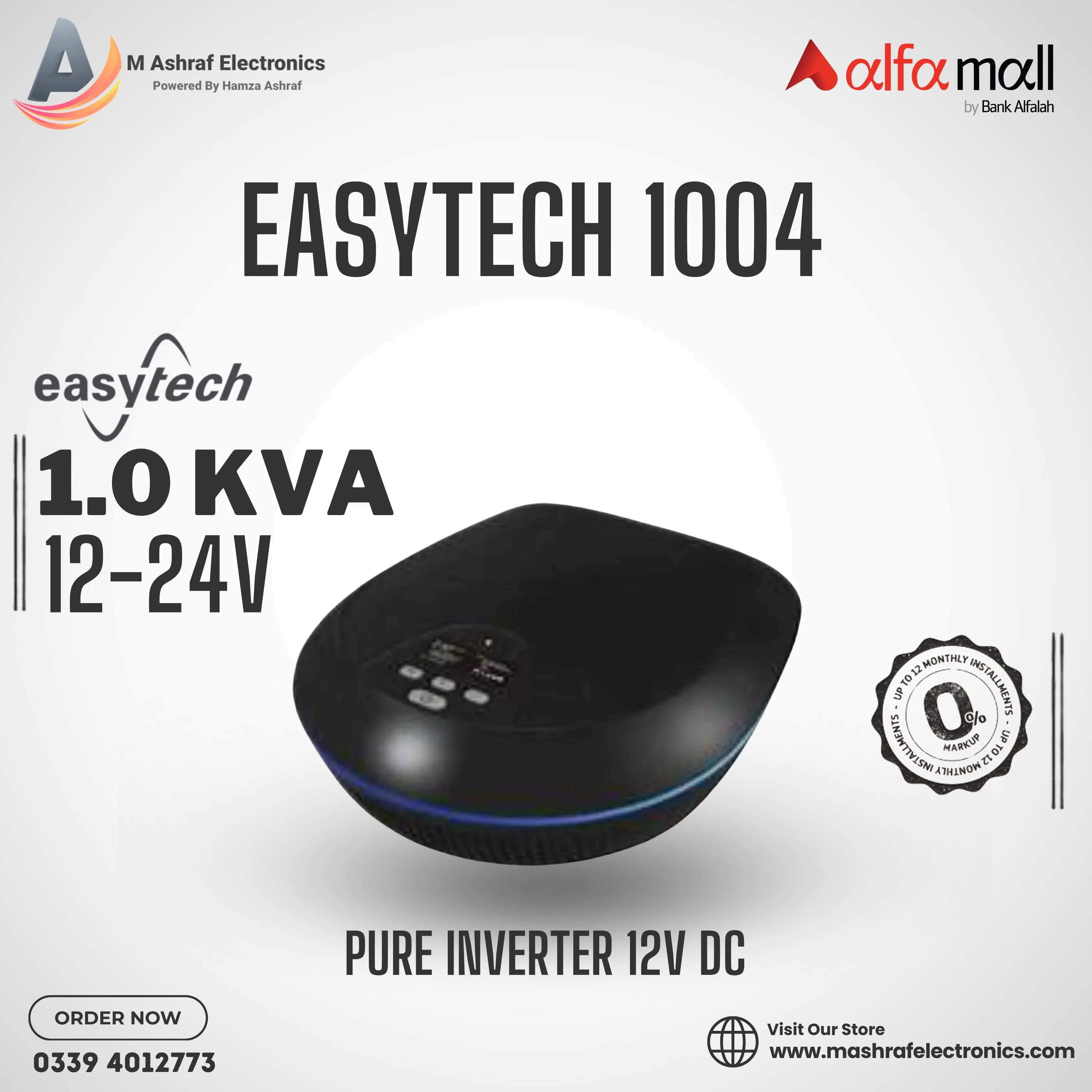 Easytech 1004 UPS 1.0 KVA Pure Inverter 12V DC (1000) Watts