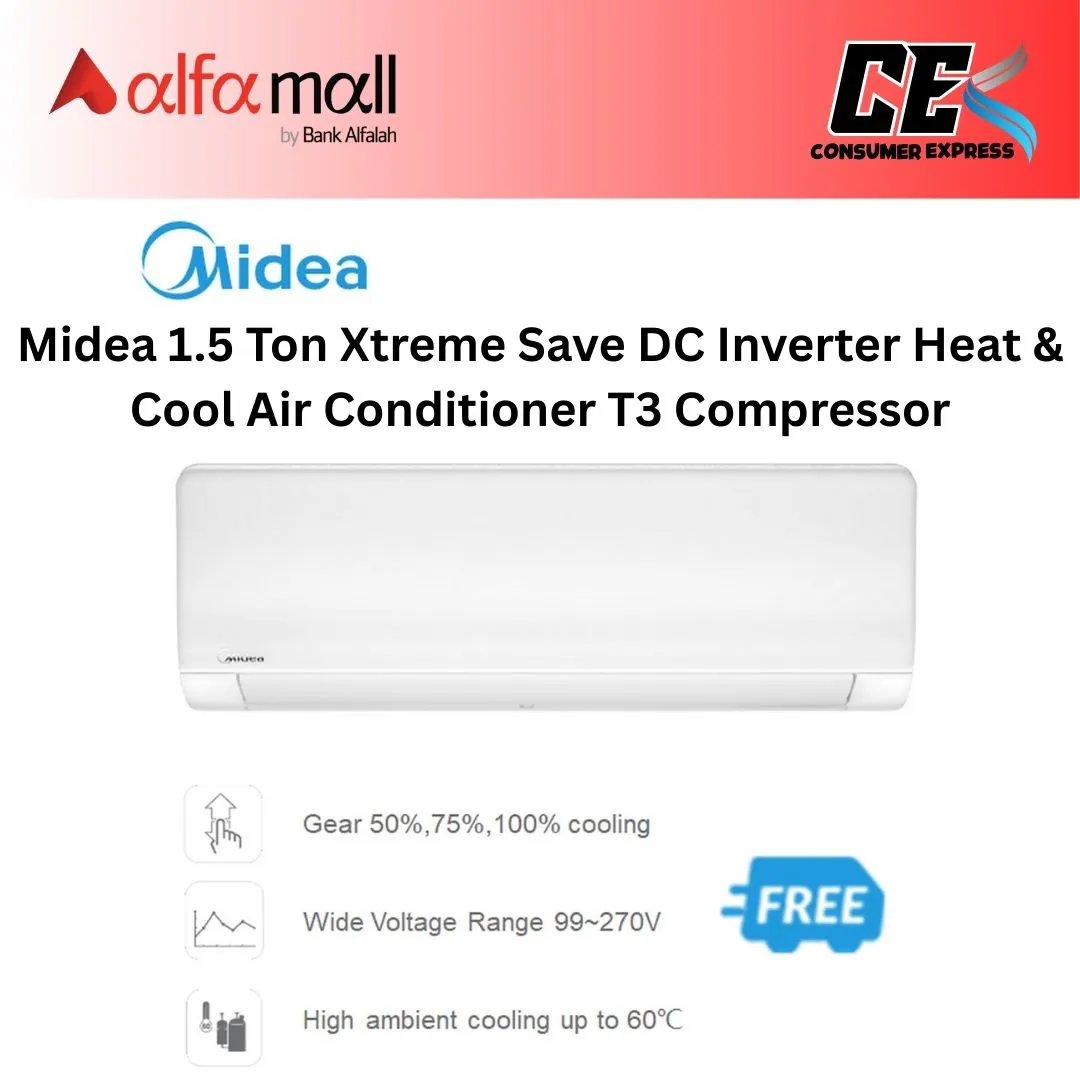 Midea 1.5 Ton DC Inverter AC Air Conditioner Heat and Cool Xtreme MSAGC ...