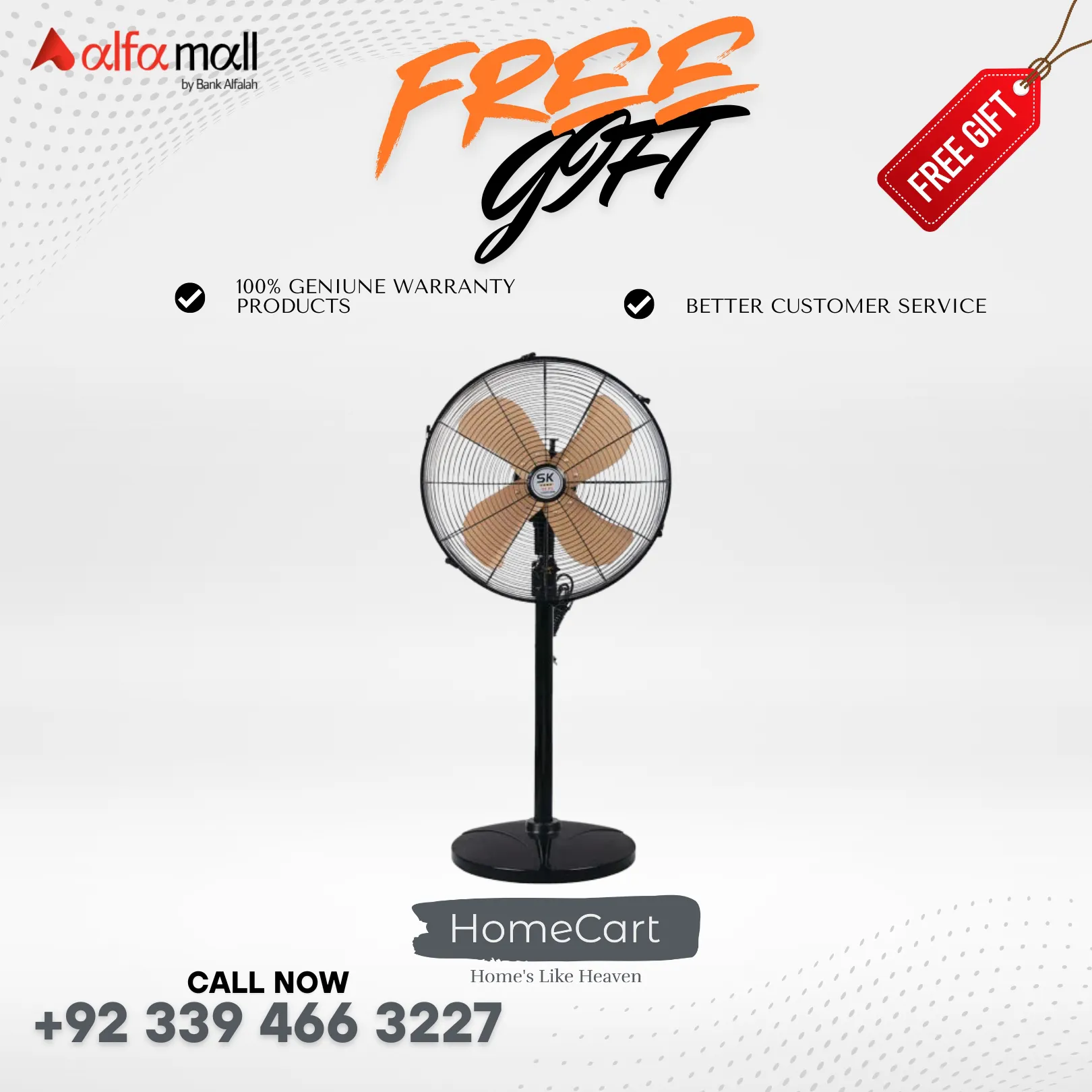 SK TCP Pedestal Fan 18 Inch Standard Model Noiseless Working Heavy Duty ...