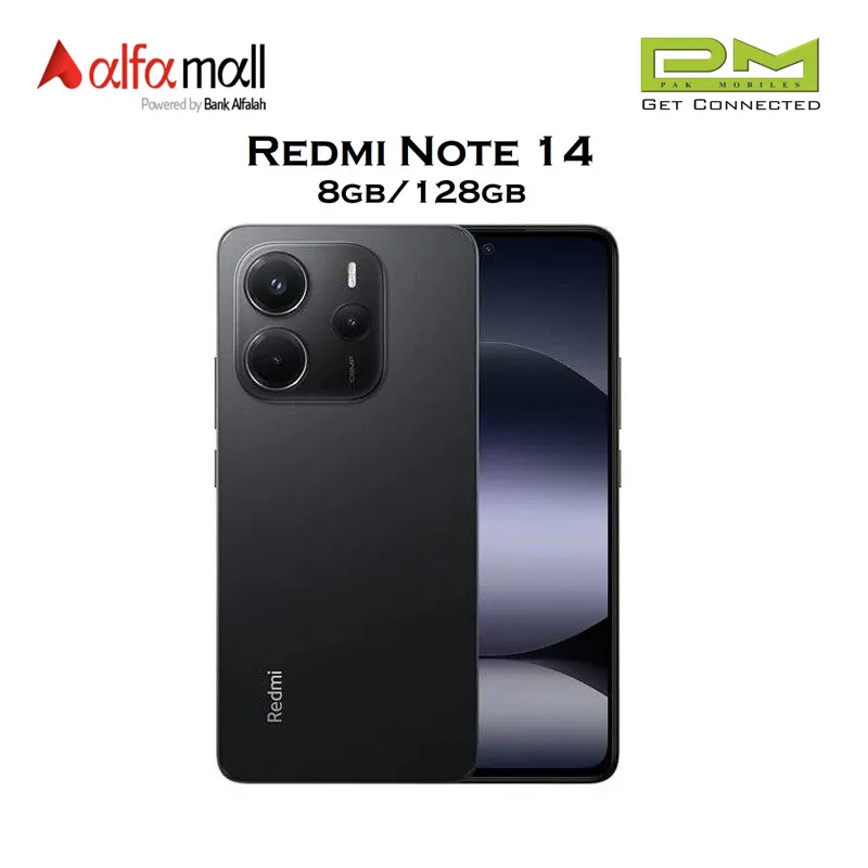 Xiaomi Redmi Note 14 - 8GB RAM - 128GB ROM - Black - (Pak Mobiles)