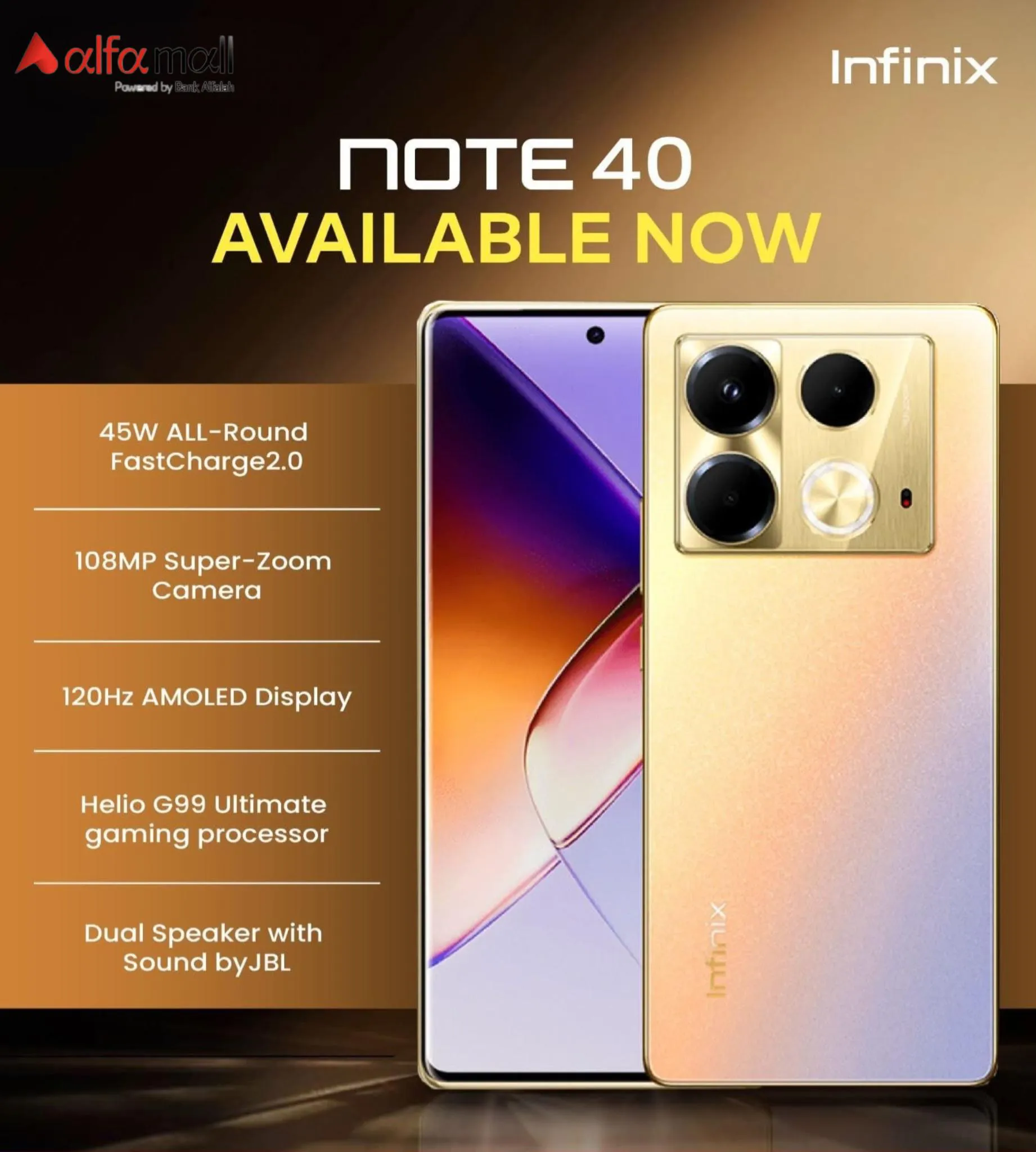 Infinix NOTE 40 8GB 256GB Official Pta Approved With 1Year Official ...