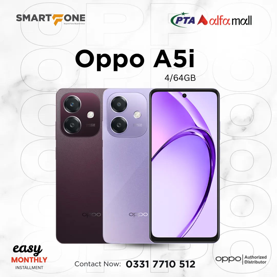 Oppo A5i (04GB-64GB) PTA Approved | Official One Year Warranty | AlfaMall