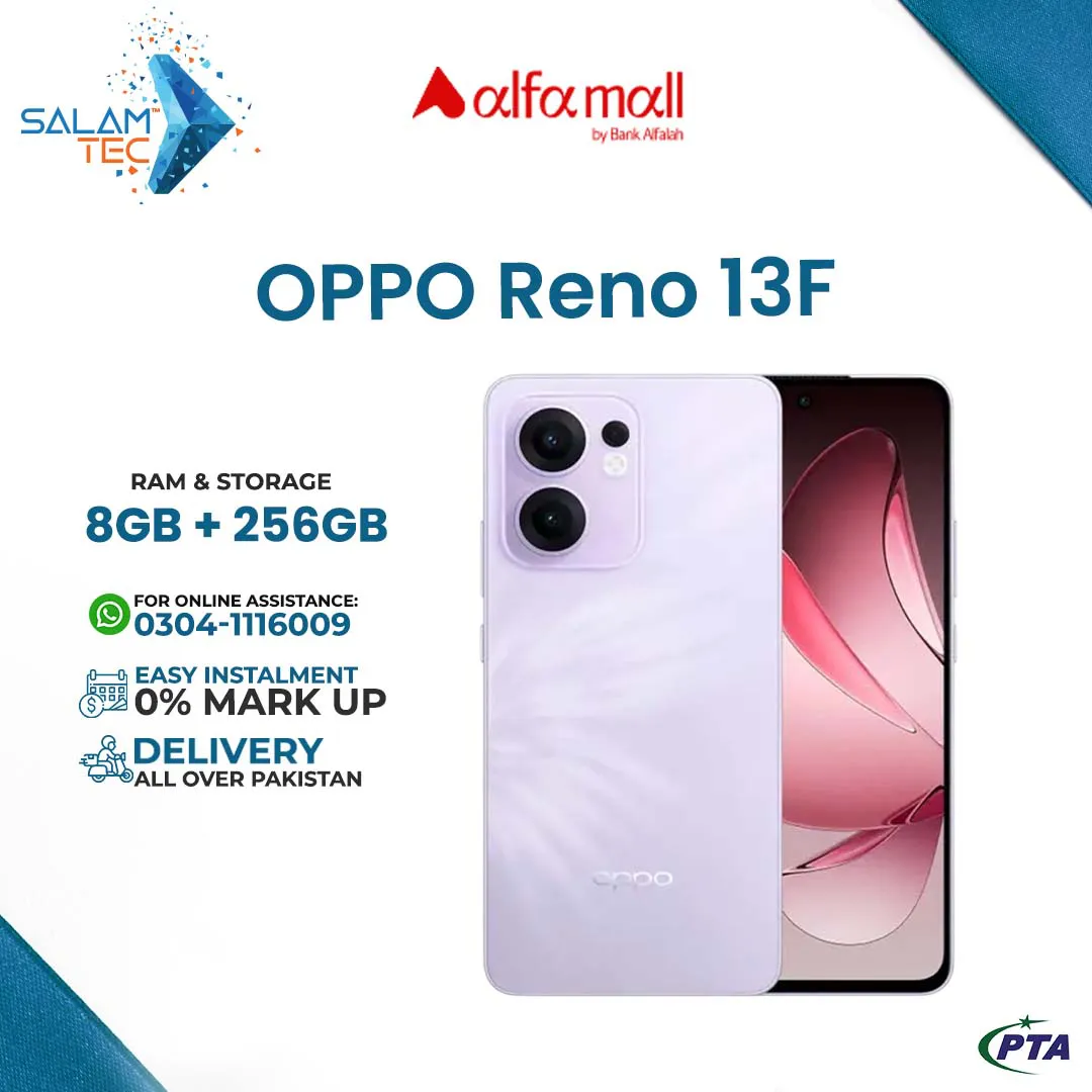 Oppo Reno 13F 8GB RAM 256GB Storage On Easy Installments with 1 Year Brand Warranty & PTA ...