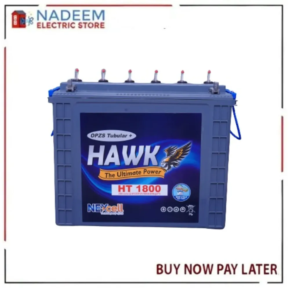 Hawk HT 1800 180AH 07 Plates 12V Tall Tubular Battery (only for karachi ...