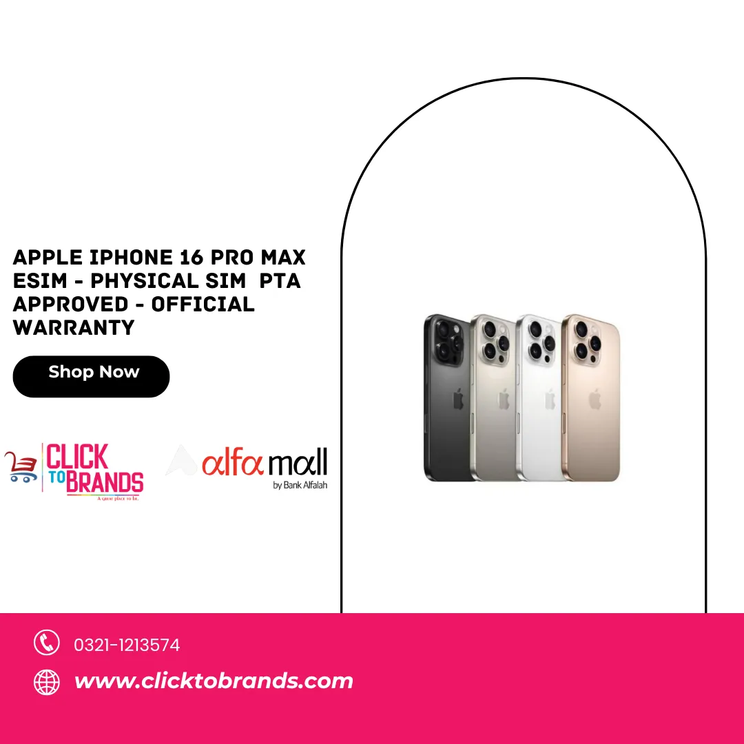 Apple iPhone 16 Pro Max Esim - Physical Sim PTA Approved - Official Warranty