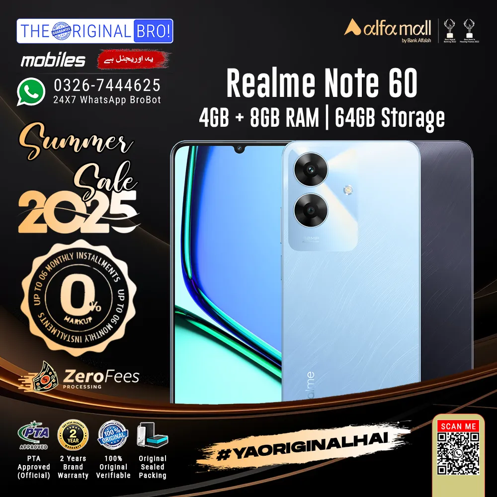 Realme Note 60 | 4GB RAM - 64GB Storage | 0% Markup Installments | PTA ...