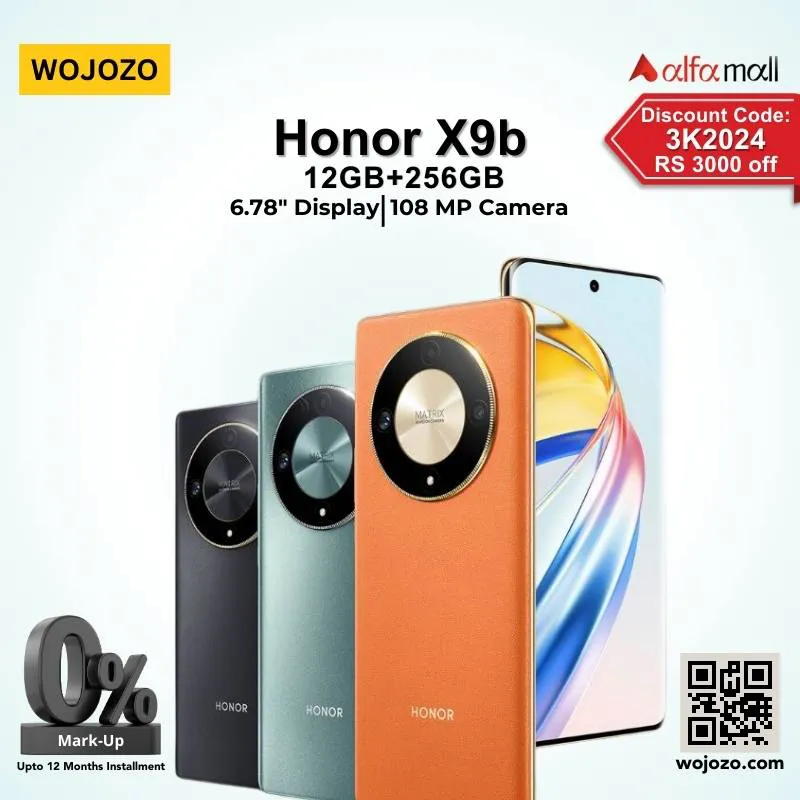 Honor X9B 5G (12GB-256GB) PTA Approved with One Year Official Warranty on Installments | AlfaMall