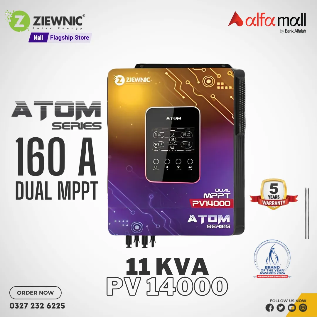 Ziewnic ATOM SERIES 11KW (PV14000) Hybrid Inverter 160A Dual Mppt ...