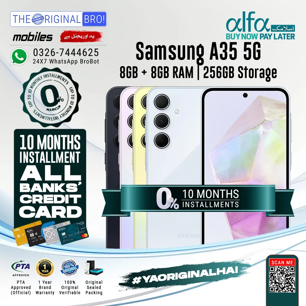 Samsung A35 5G - 8GB RAM - 256GB Storage | 0% Markup upto 10 Months on ...