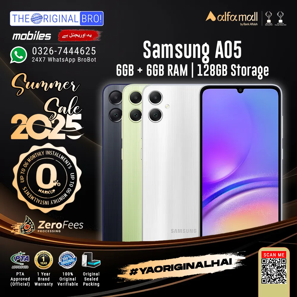 Samsung A05 | 6GB RAM - 128GB Storage | 0% Markup Installments | PTA ...