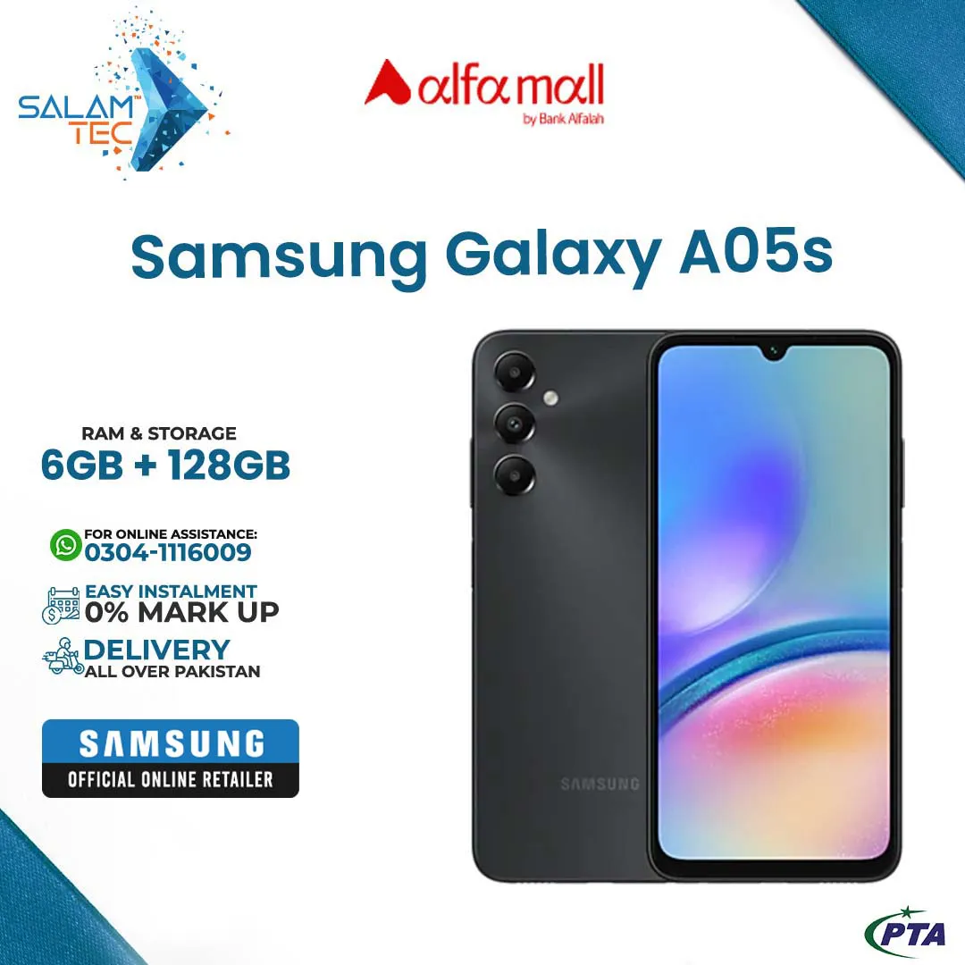Samsung A05s 6GB RAM 128GB Storage On Easy Installments with 1 Year ...