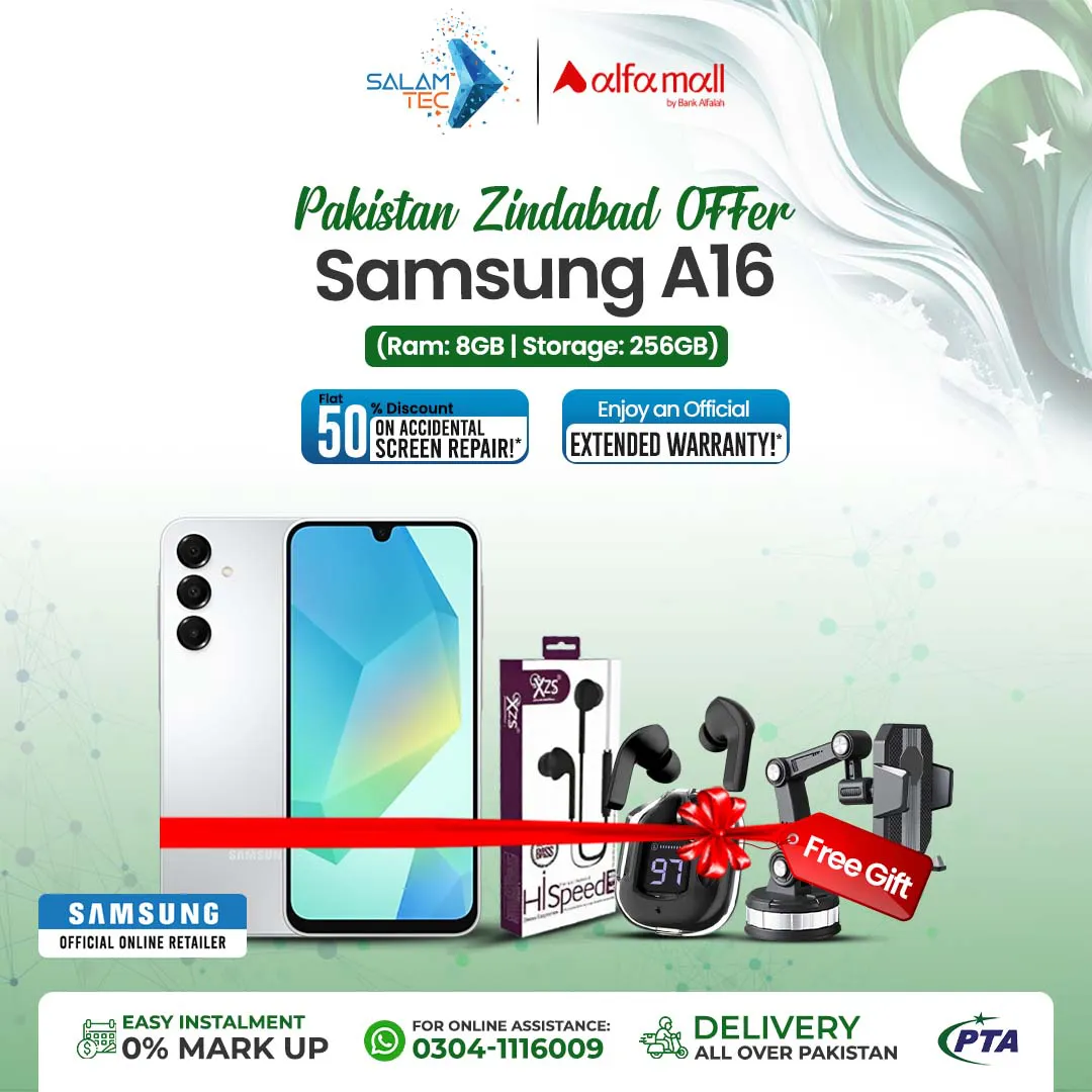 Samsung A16 8GB RAM 256GB Storage On Easy Installments With Free Gift ...