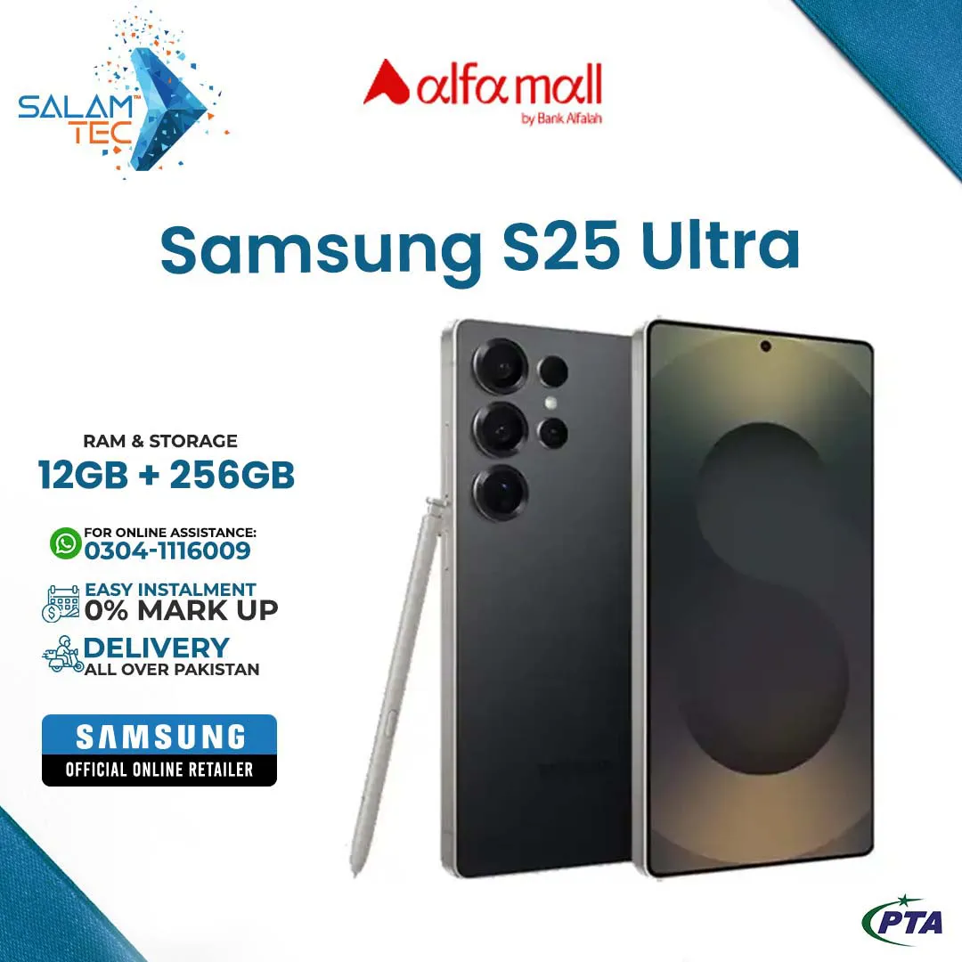 Samsung Galaxy S25 Ultra 12GB 256GB On Easy Installments With Free Gift and 1 Year Brand ...