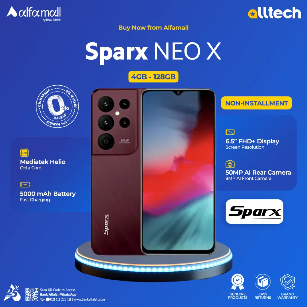 Sparx Neo X 4GB 128GB On Non Installments