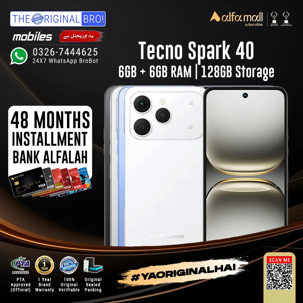 Tecno Spark 40 - 6GB RAM - 128GB Storage | Easy Monthly Installments