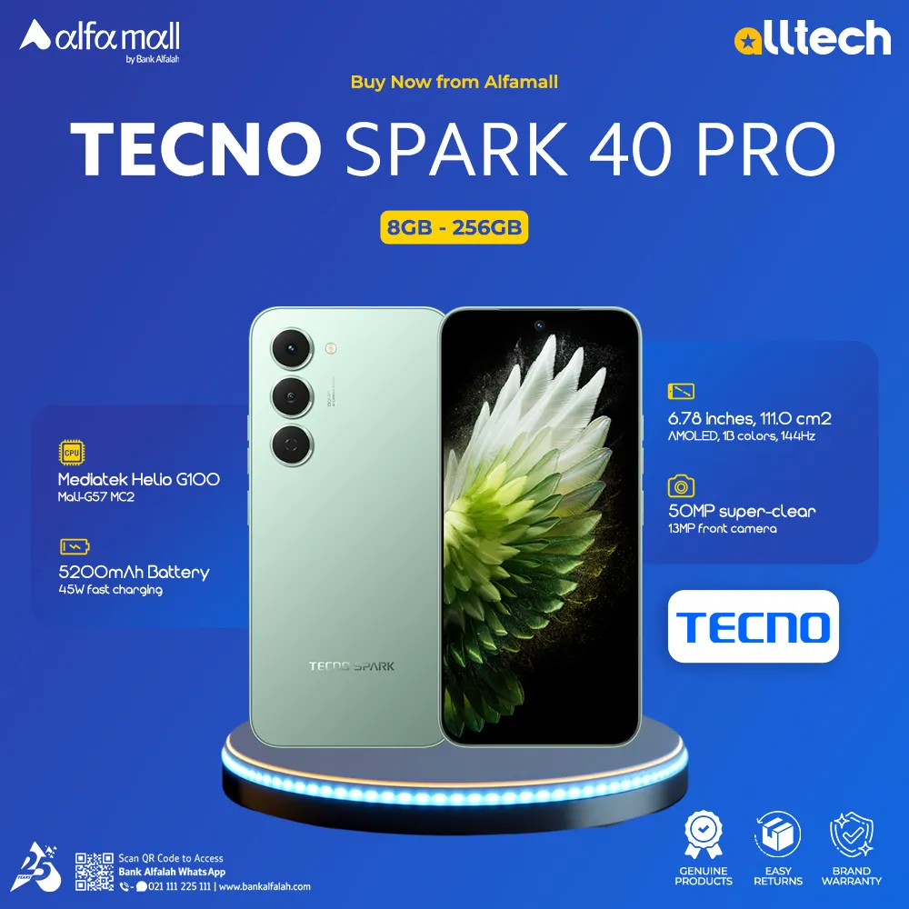 Tecno Spark 40 Pro 8GB 256GB On installments