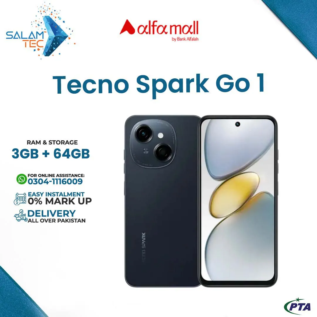 Tecno Spark Go 1 3GB RAM 64GB Storage On Easy Installments with 1 Year Brand Warranty & PTA ...
