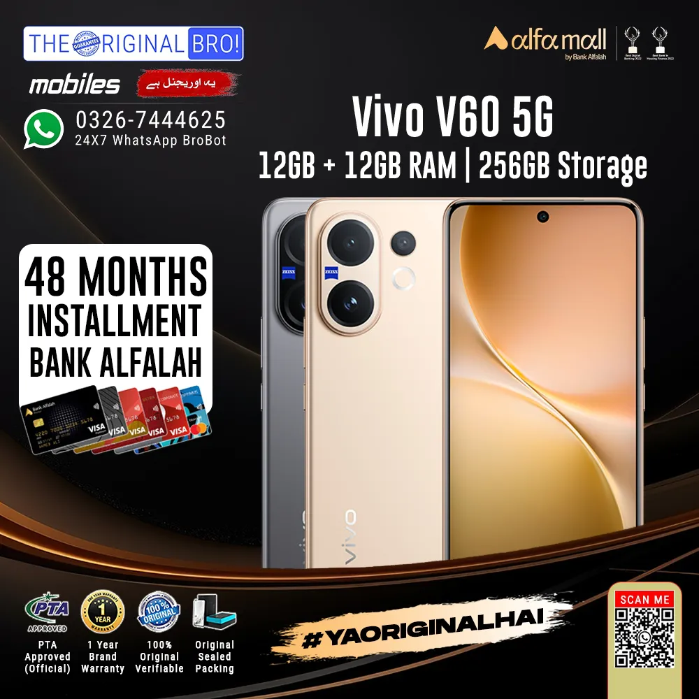 Vivo V60 5G - 12GB RAM - 256GB Storage | Easy Monthly Installments