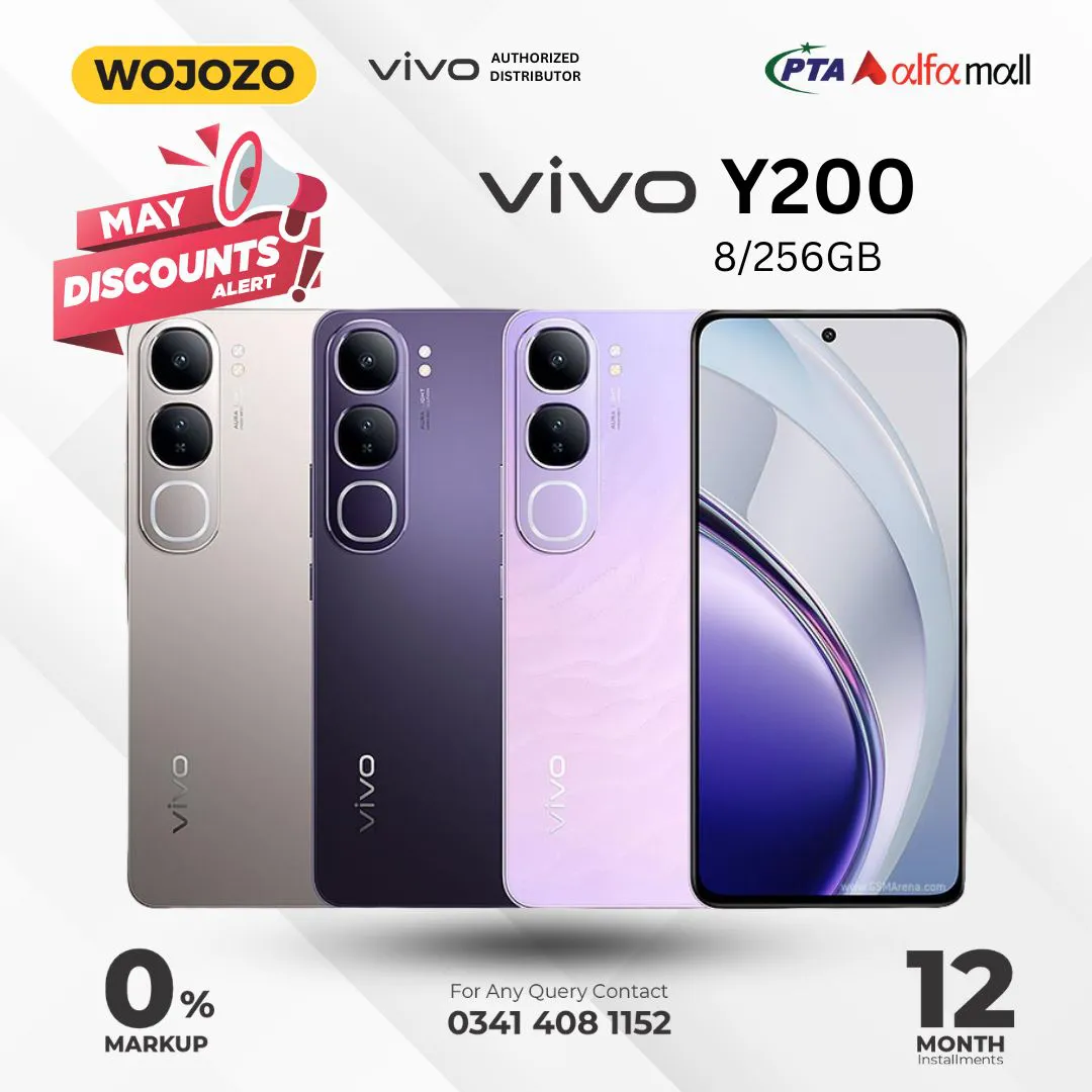 Vivo Y200 (08-256) PTA Approved with One Year Official Warranty on Installments | AlfaMall