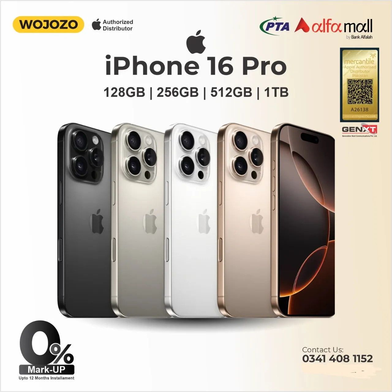 Apple iPhone 16 Pro PTA Approved with Official One Year Warranty on Installments by Apple ...