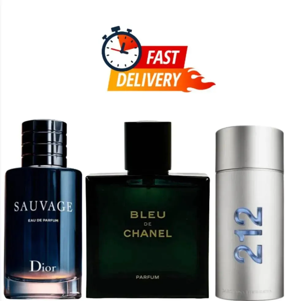 212 MAN NYC + SAUVAGE + BLEU DE CHANEL (3 Perfumes) | AlfaMall
