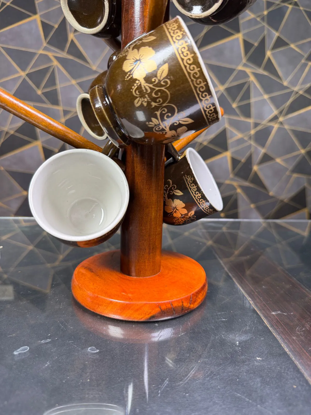 wooden cup stand | AlfaMall