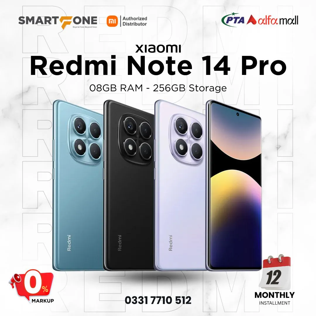 Xiaomi Redmi Note 14 Pro (08GB-256GB) PTA Approved with One Year ...