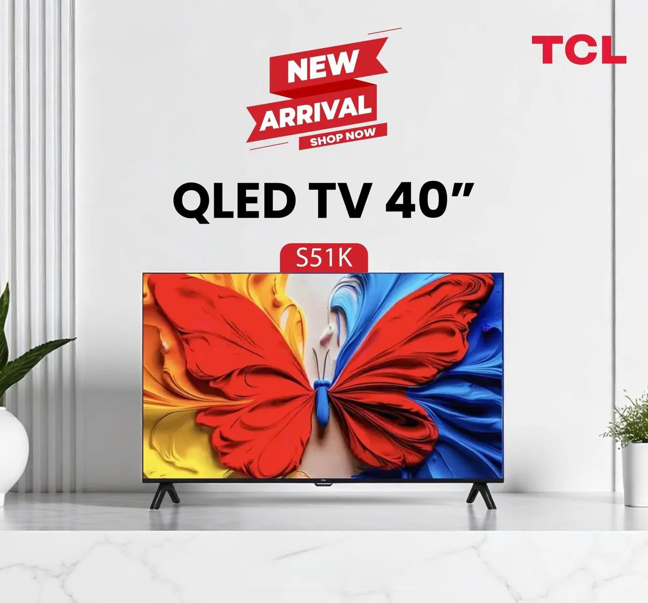 TCL 40 Inch QLED 40S51K (2025) Full HD Android Smart TV