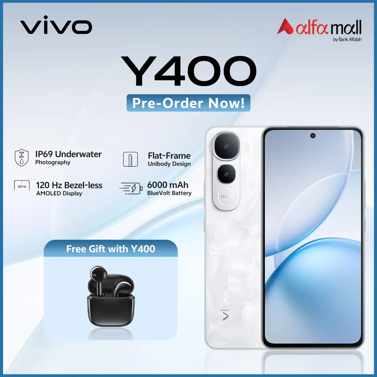 VIVO Y400 256GB - 50MP Camera - 6000mAh battery by vivo flagship store