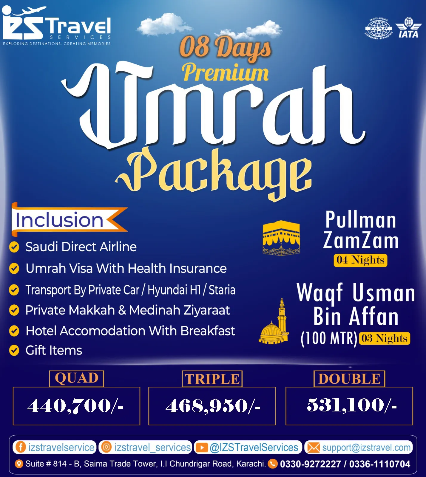 8 Days Premium Umrah Package | AlfaMall