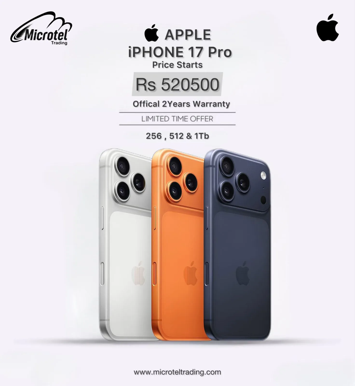 Apple iPhone 17 Pro 512GB Official Pta Approved With 2Years and Care+ ...