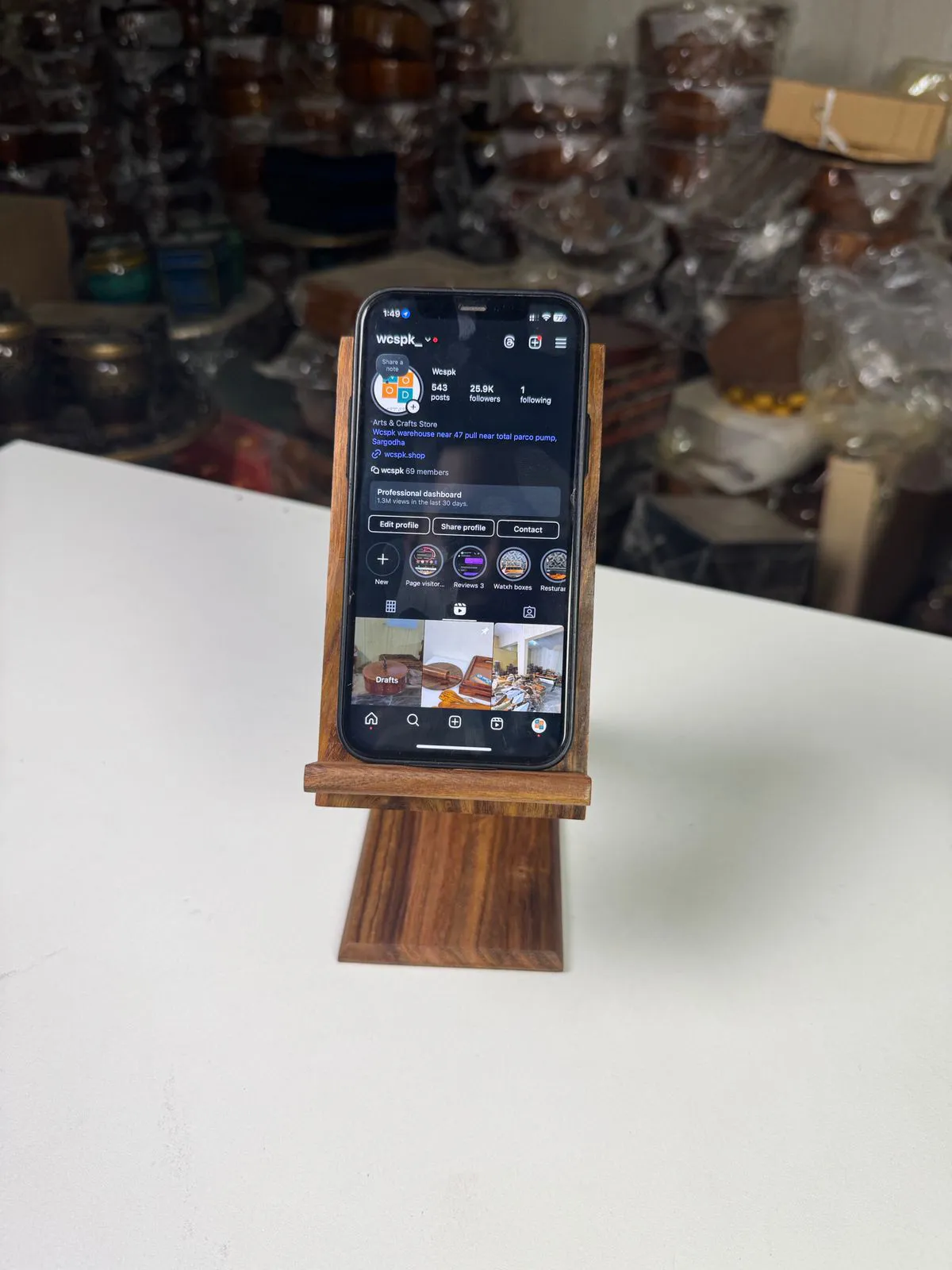 wooden mobile stand | AlfaMall
