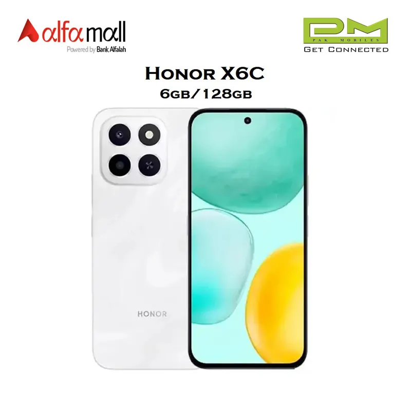 Honor X6c - 6GB RAM - 128GB ROM - White - (Installments)