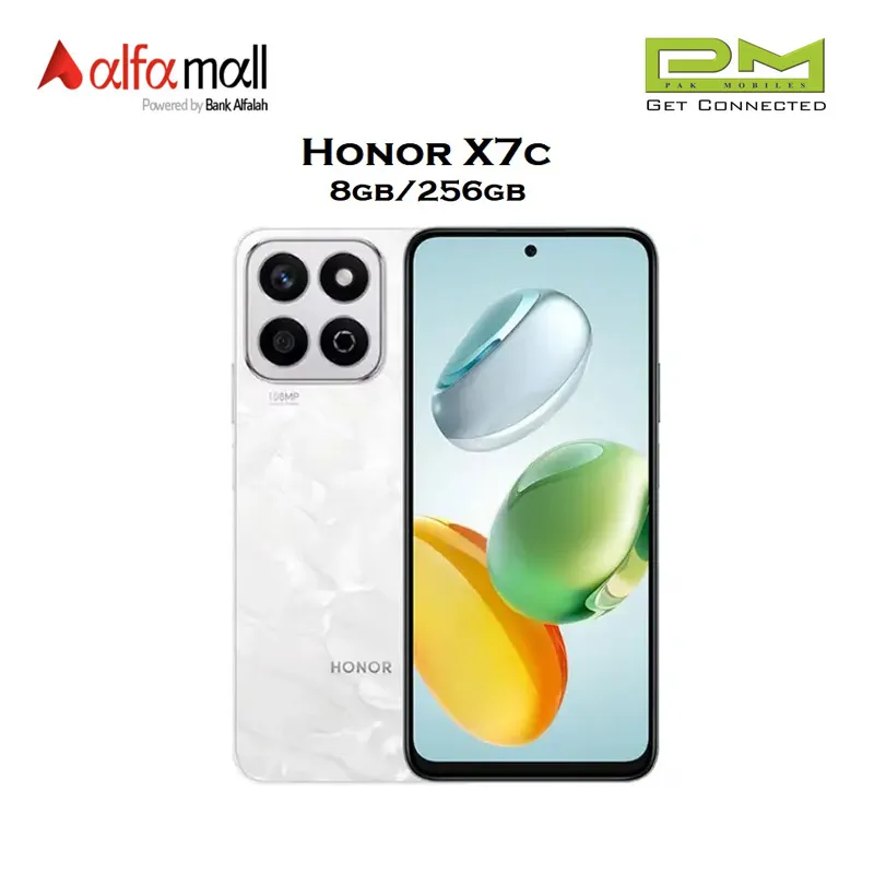 Honor X7c - 8GB RAM - 256GB ROM - White - (Installments)