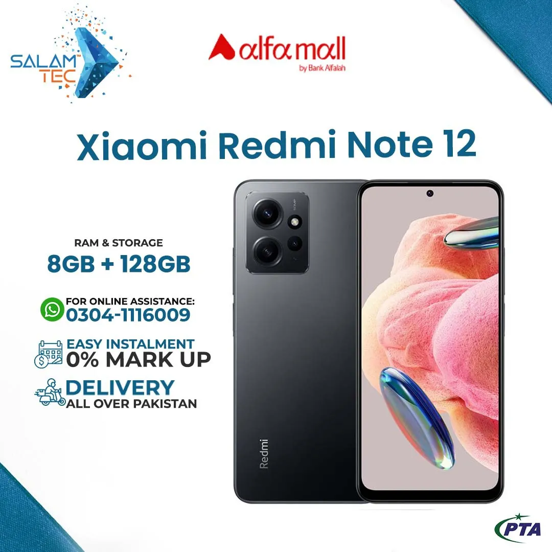 Xiaomi Redmi Note 12 8GB RAM 128GB Storage On Easy Installments with 1 Year Brand Warranty & PTA ...