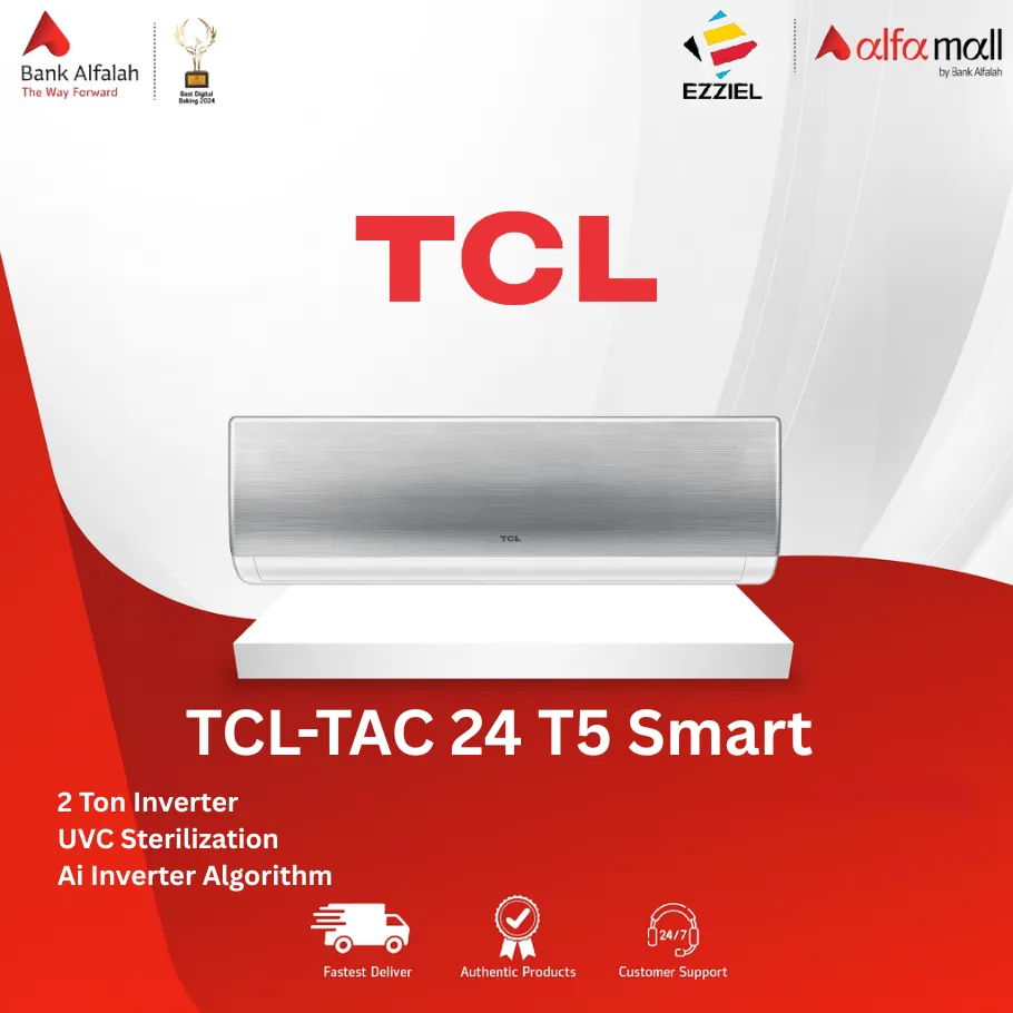 TCL Air Conditioner 2 ton Inverter TAC 24T5 Smart Super quiet duct ...