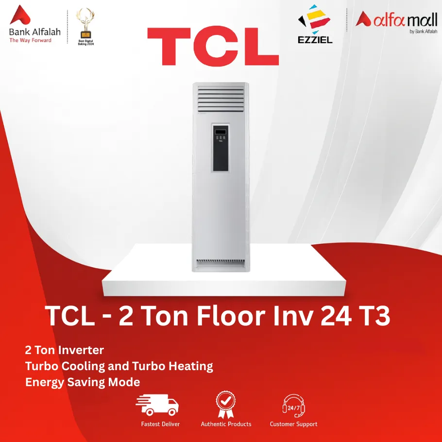 TCL Floor Standing Air Conditioner 2 ton Inverter 24T3 Turbo Cooling ...